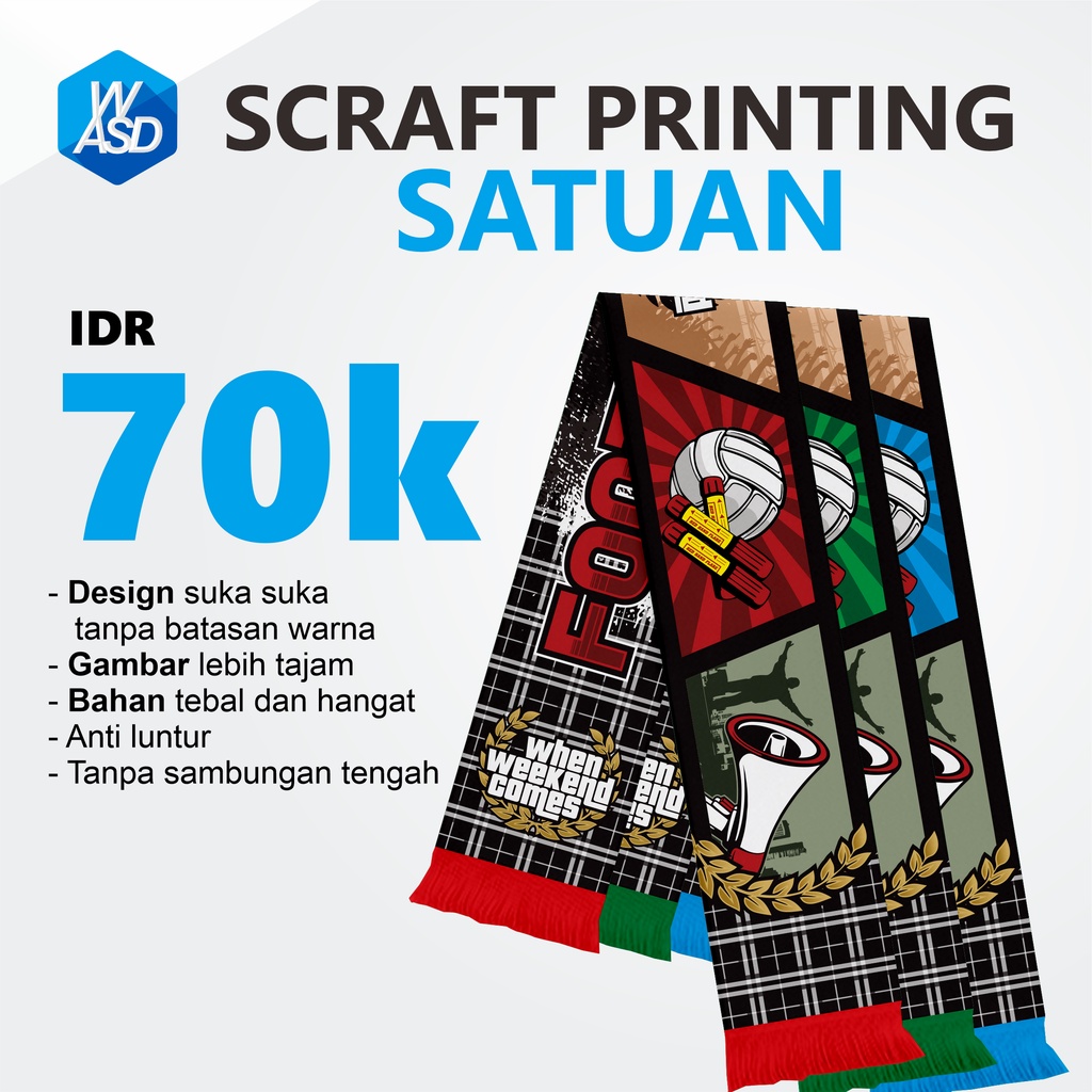 Jual SYALL PRINTING CUSTOM SATUAN | Shopee Indonesia