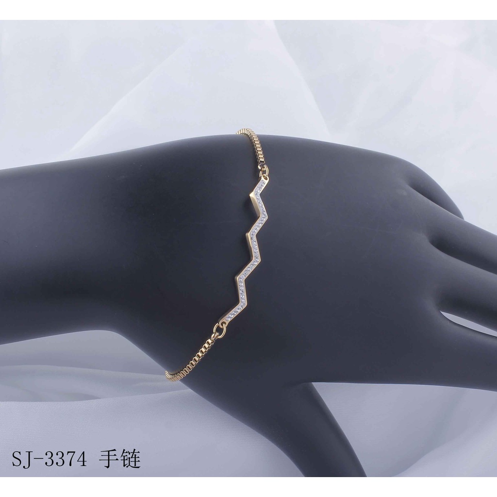 Jual Gelang Titanium Permata Terbaru Perhiasan Fashion 3373/3374 ...