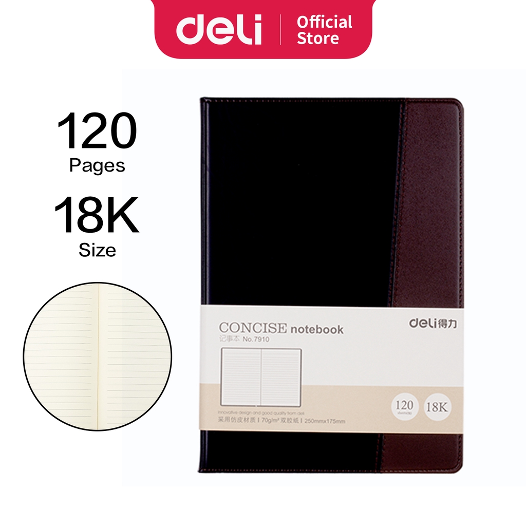 Jual Deli Notebook Buku Catatan Cover Kulit 80/90/120 Lembar, Terdapat ...