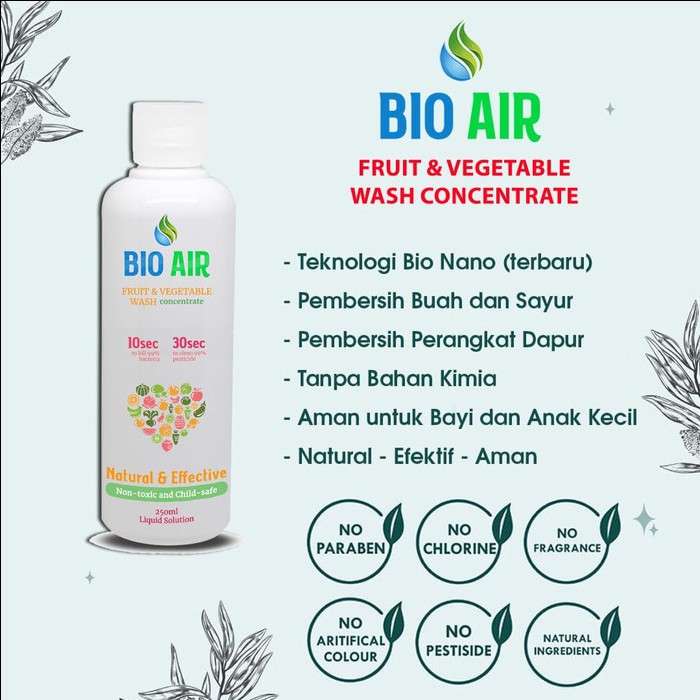 Jual Bio Air Fruit Veggie Wash Pembersih Pencuci Buah Sayur Lemak ...