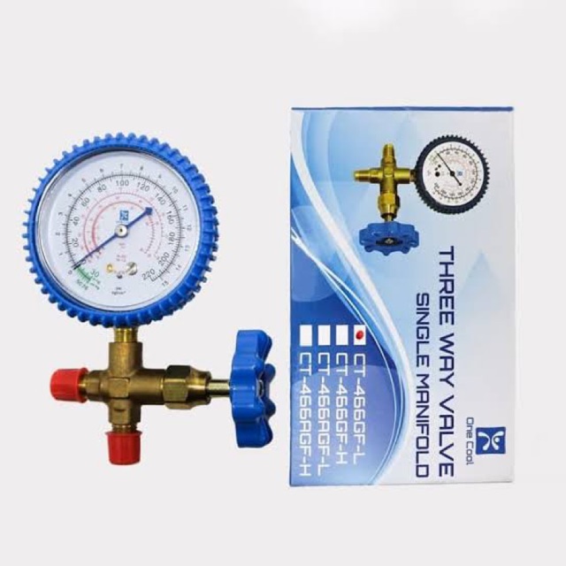 Jual Single kepala manifold three way valve 3 alat isi freon R22 ...