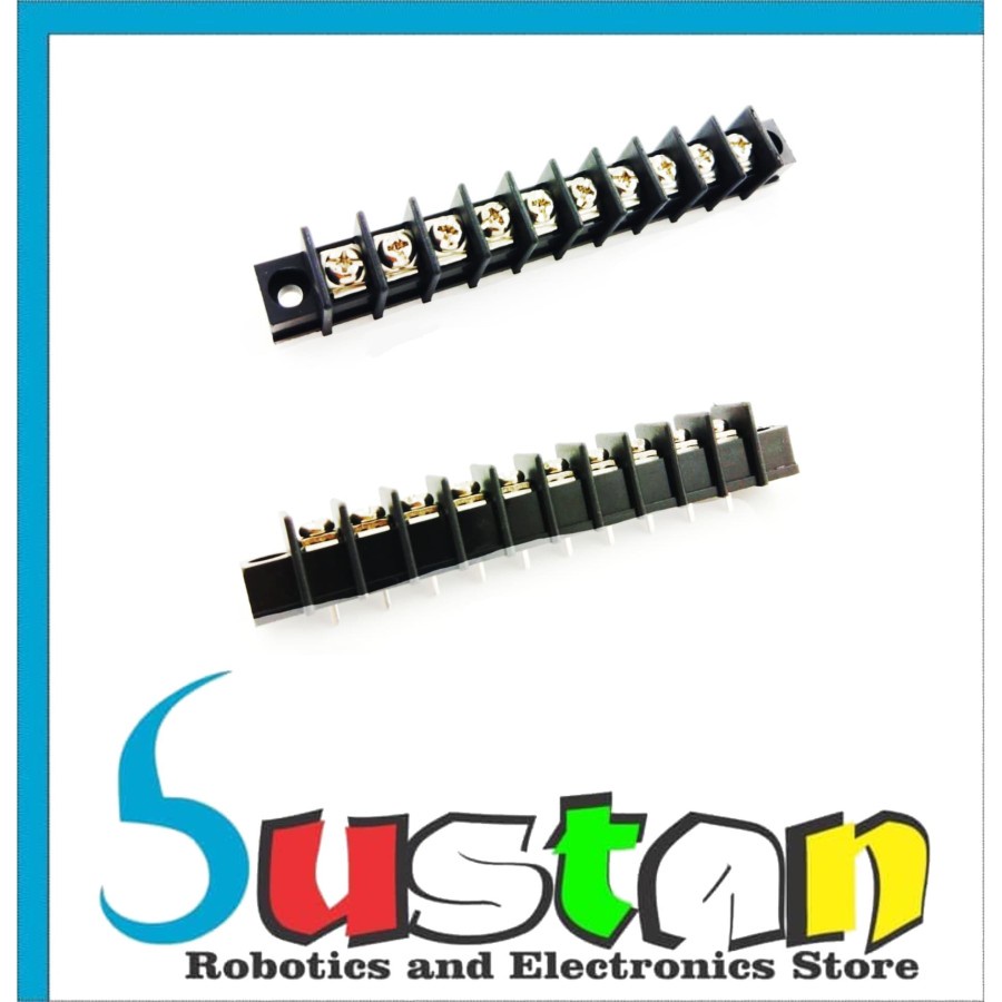 Jual KF45 10P 9.5mm Terminal Block Hitam Connector Straight Pitch Ears ...