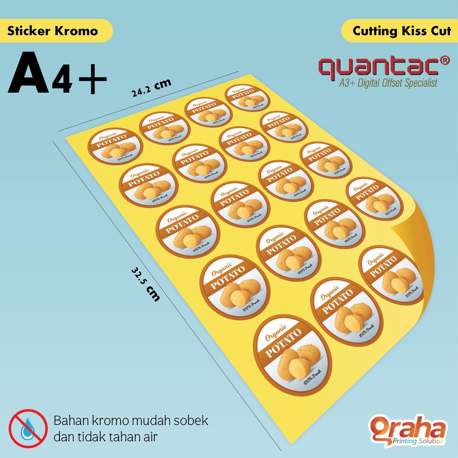 Jual Cetak Stiker Kromo / Sticker A4+ Kromo (Print + Cutting) | Shopee ...