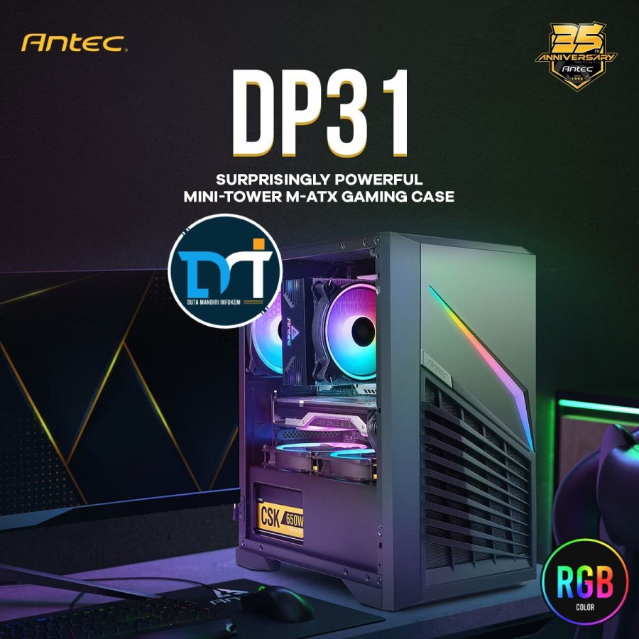 Jual Antec DP31 - ARGB Strip Tempered Glass m-ATX Gaming Case | Shopee ...
