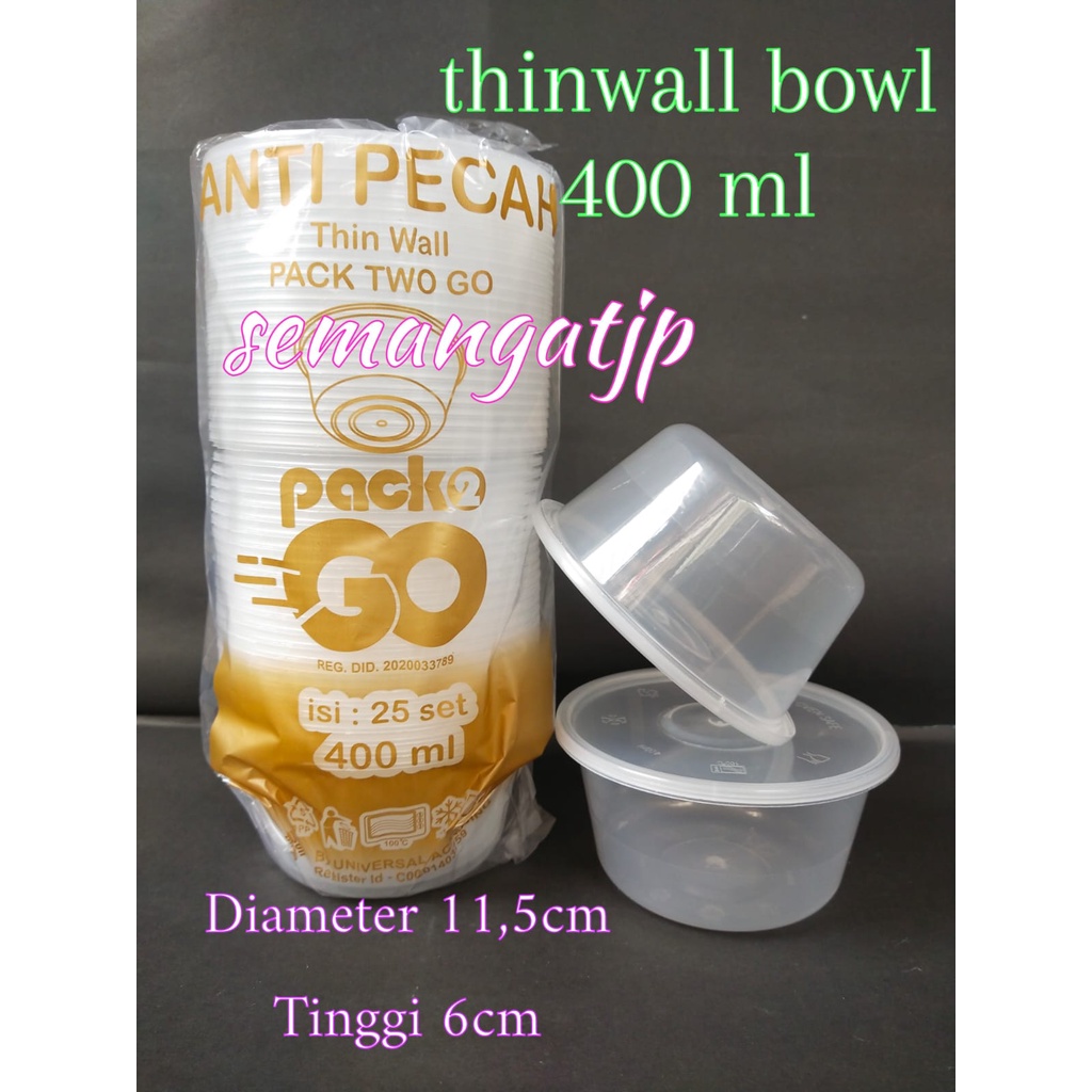 Jual Thinwall 400 Ml Bulat Food Container Box Kotak Makan Plastik