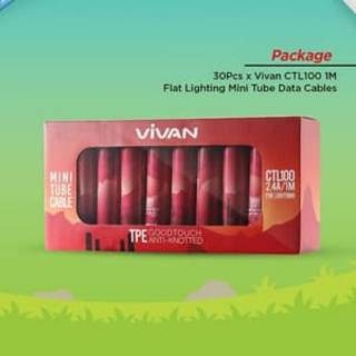 Jual KABEL DATA CAS CHARGER VIVAN TUBE CTL100 GEPENG/FLAT SERIES 100CM ...