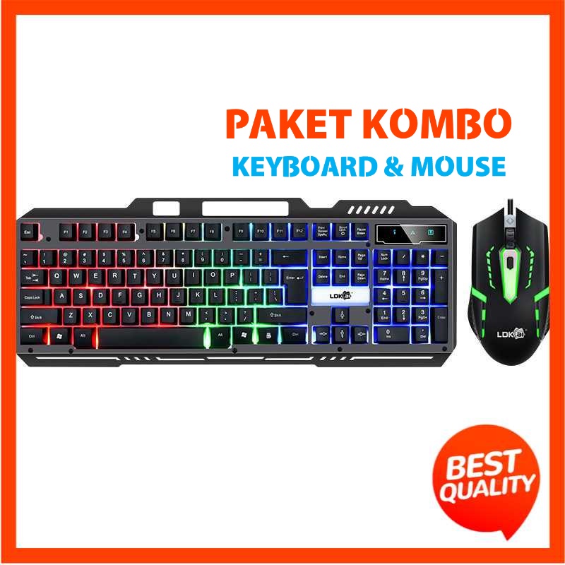 Jual Keyboard Gaming Nyala Lampu LED with Mouse - LDKAI 828 | Shopee ...