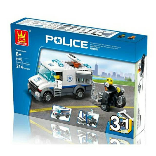 Jual Lego Brick Mobil Polisi Penjara 3 in 1 | Shopee Indonesia