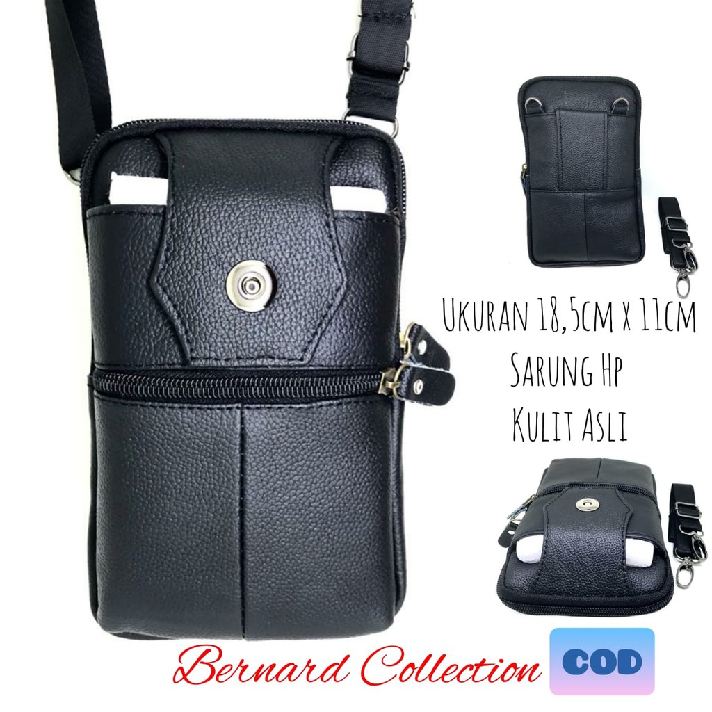 Jual Sarung Hp Kulit Asli Tas Hp Kulit Asli 2 in 1 Bisa Di Pinggang Atau Di Selempang Model ...