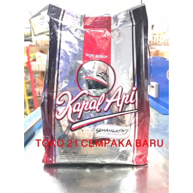 Jual Kapal Api 380 gr | Kopi Bubuk Hitam Minuman Refill Kapal Api 380g ...