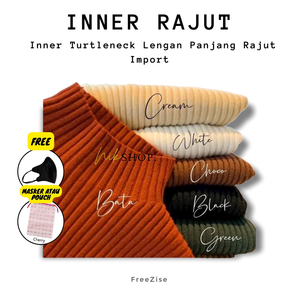 Jual READY [ INNER RAJUT ] TURTLENECK INNER RAJUT PREMIUM - KNIT RAJUT ...