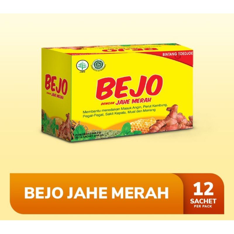 Jual Bejo Jahe Merah Herbal Masuk Angin isi 12 sachet | Shopee Indonesia