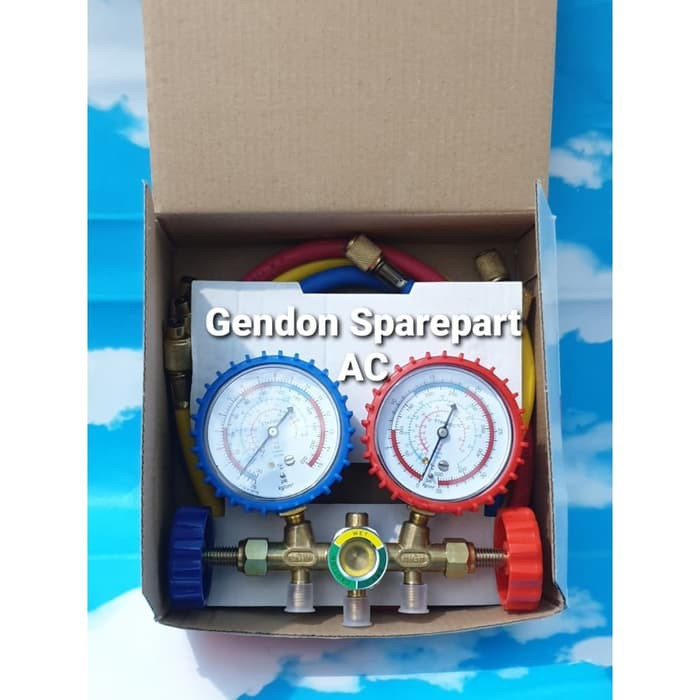 Jual Double manifold untuk pengisian R22, R410, R32 | Shopee Indonesia