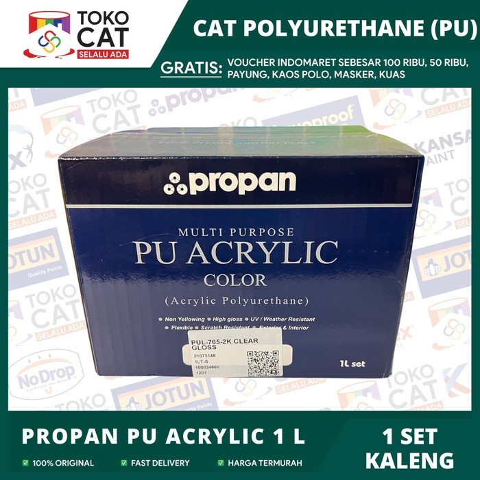 Jual CAT PU KAYU PROPAN MULTIPURPOSE PU ACRYLIC 765 CLEAR DOFF 1L | Shopee Indonesia