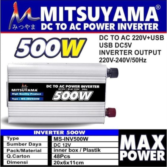 Jual Power Inverter 500 Watt MS-INV500 Mengubah Arus Dc Menjadi Ac ...