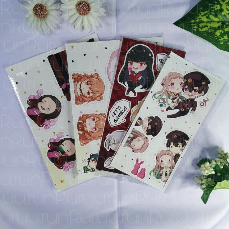 Jual Anime Sticker Set hand cut Luxiem, Kimetsu No Yaiba, Kakegurui ...