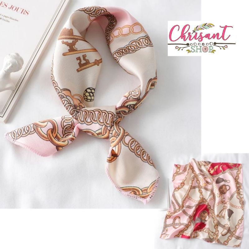Jual Syal leher syal pramugari scraf sutra 50x50 syal kepala syal tas ...