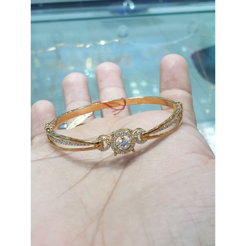 Jual gelang bangle emas asli model soliter mata | Shopee Indonesia