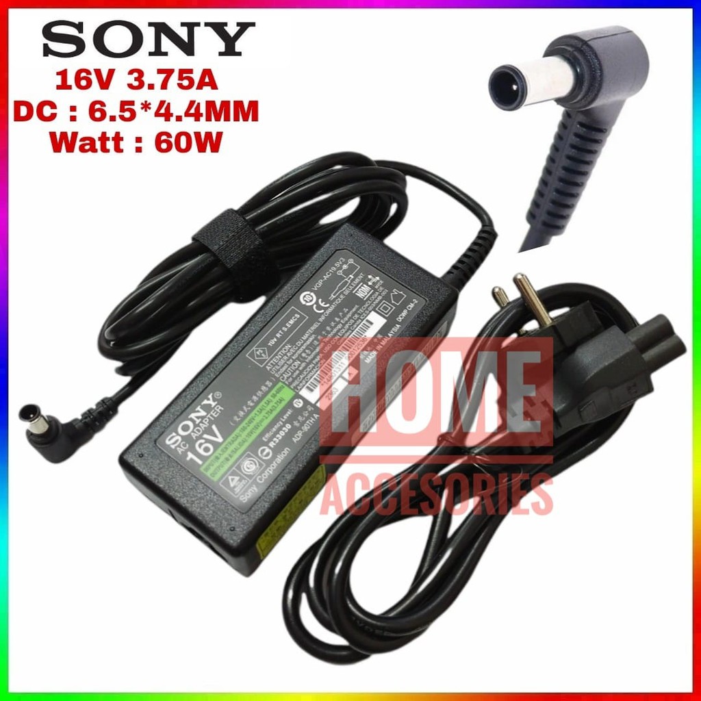 Jual 16V 3.75A 6.5*4.4MM AC Adapter Charger Sony VAIO U101 PCGA-AC VGN ...