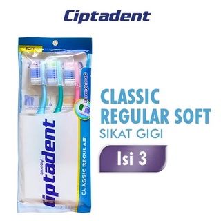 Jual CIPTADENT SIKAT GIGI ISI 3 CLASSIC DOUBLE ACTION REGULER SOFT ...