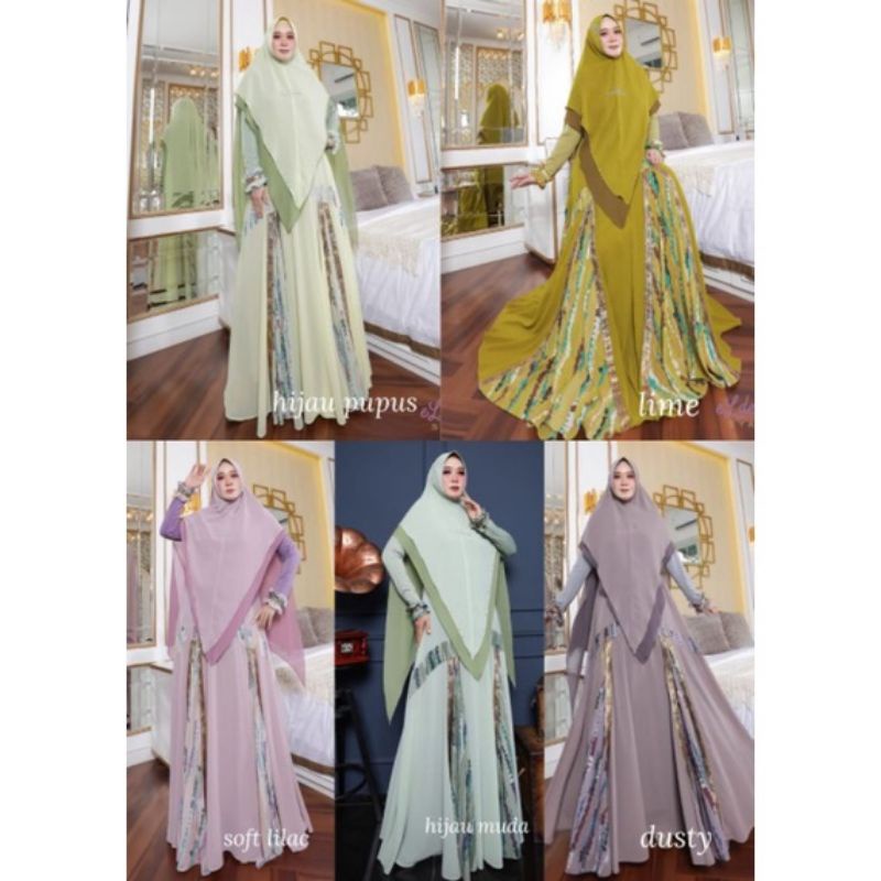 Jual Rembulan Series By eL.deena Series By Eldeena / gamis syari set khimar by eldeena / Mimosa ...