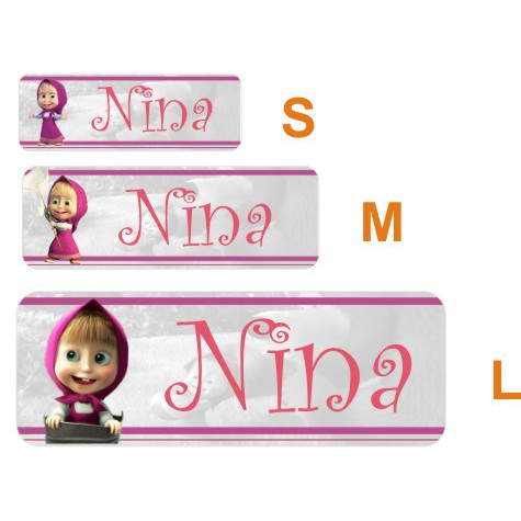 Jual STIKER LABEL NAMA WATERPROOF BASIC MASHA AND THE BEAR | Shopee ...