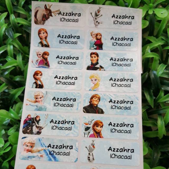 Jual Frozen Label nama sticker label name waterproof | Shopee Indonesia