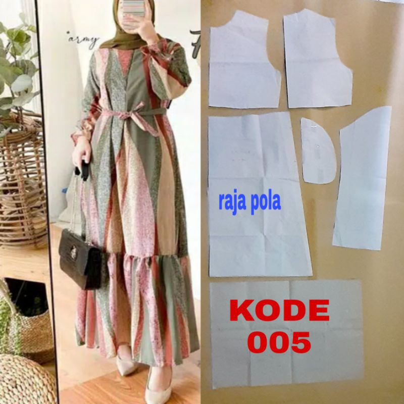 Jual pola gamis sambung kerut 2 005 | Shopee Indonesia