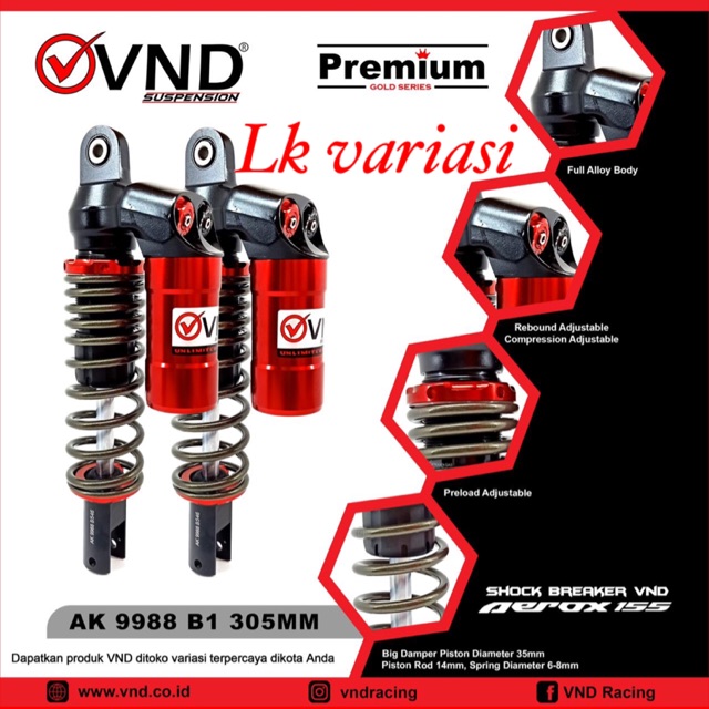 Jual SHOCK VND AEROX 155 TABUNG LURUS - SHOCK AEROX PREMIUM SERIES ...