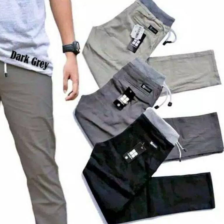 Jual Celana Panjang Pria Cowok Chino Chinos Rib Rip Pingang Karet Muat ...