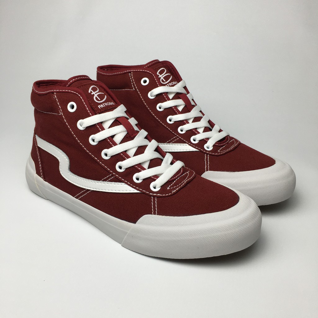 Jual Sepatu Patrobas Ivan High Maroon | Shopee Indonesia