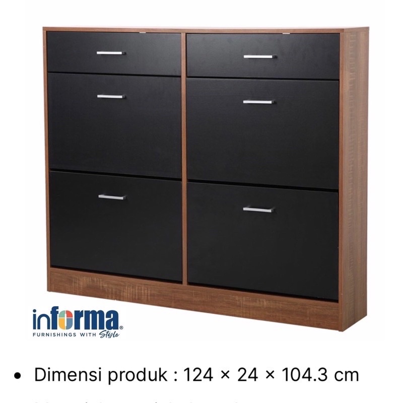 Jual INFORMA Lemari Kabinet Rak Sepatu 3 Tingkat atau 4 Tingkat Slim ...
