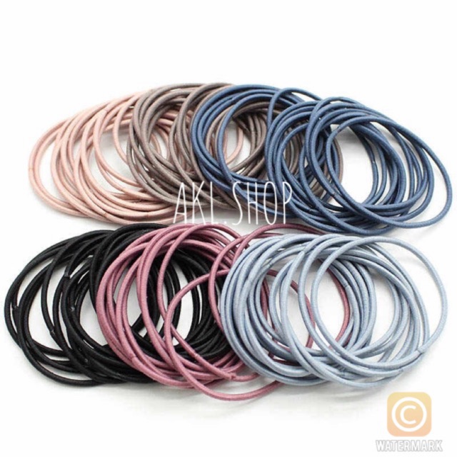 Jual 20pcs KARET GELANG KOREA HITAM POLOS IKAT RAMBUT (UKURAN KECIL ...