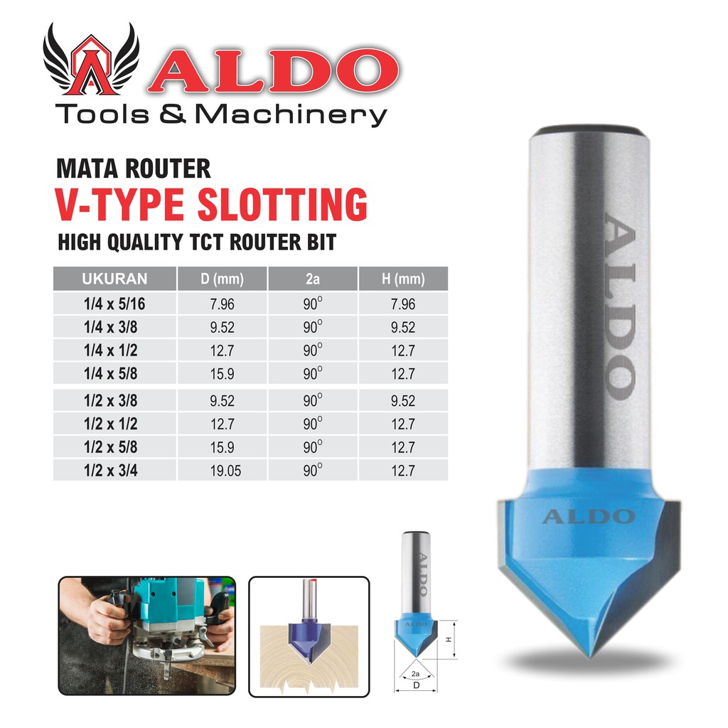Jual Mata Router V-Type Slotting Cutter Bit | Shopee Indonesia