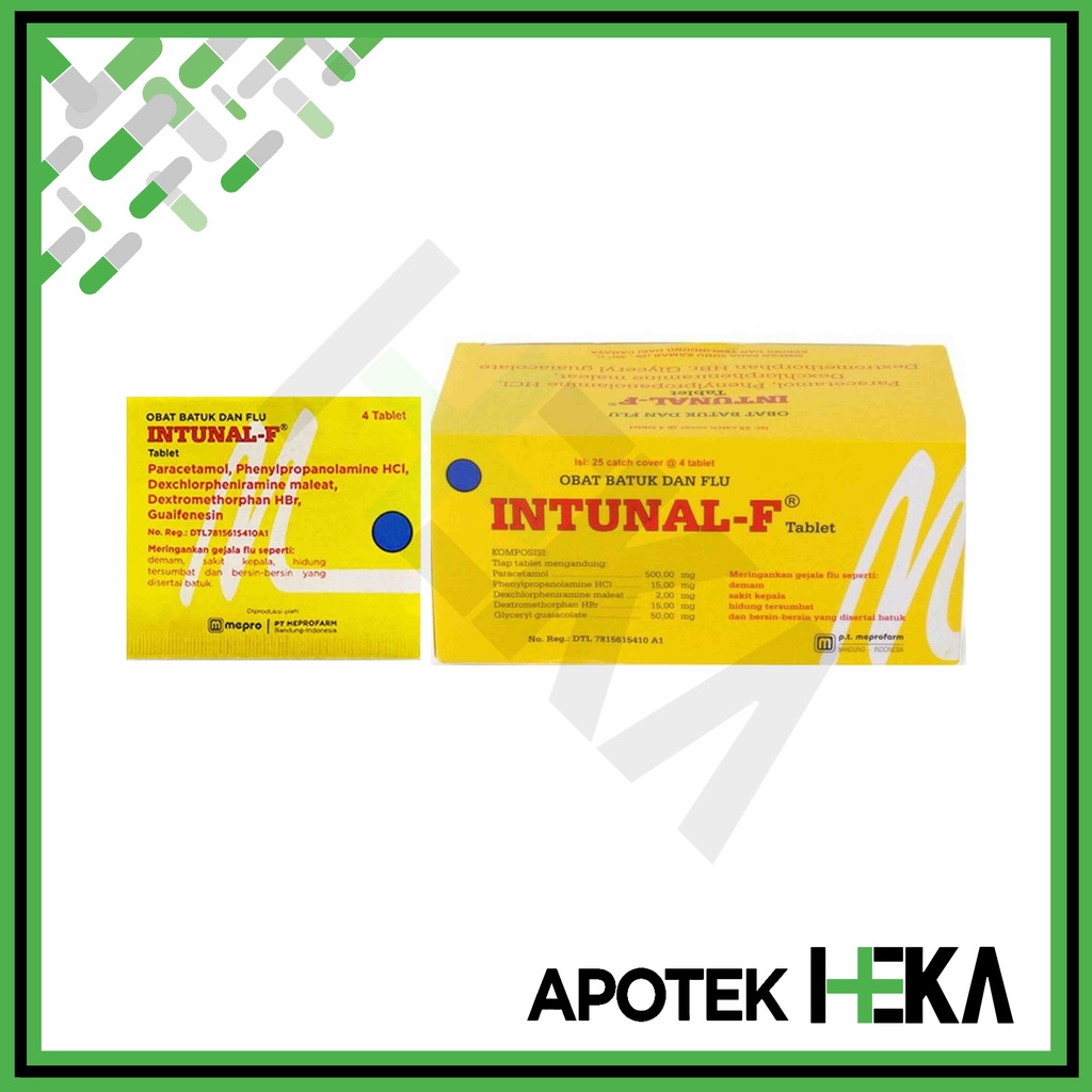 Jual Intunal F Forte Kuning Tablet Box isi 25x4 Tablet - Obat Flu ...