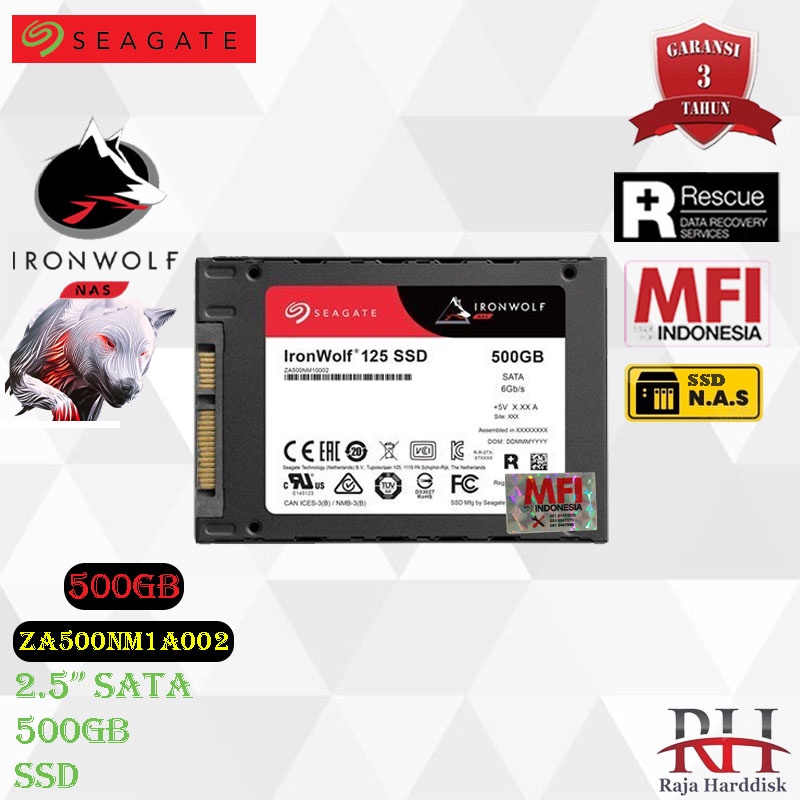 Jual Seagate IronWolf 125 NAS SSD 500GB SATA III 3D NAND TLC | Shopee ...