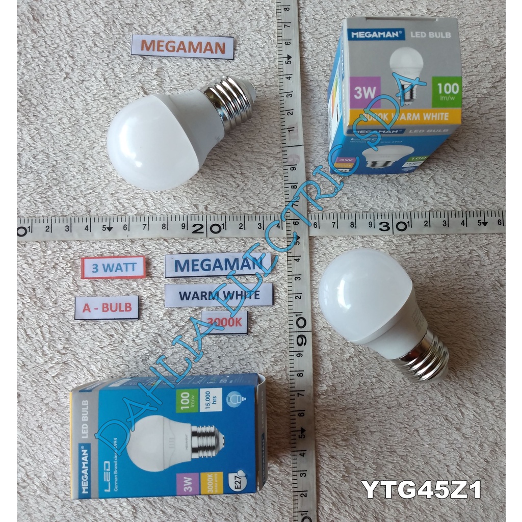 Jual LAMPU LED MEGAMAN 3W (PUTIH KEKUNINGAN ) YTG45Z1 | Shopee Indonesia