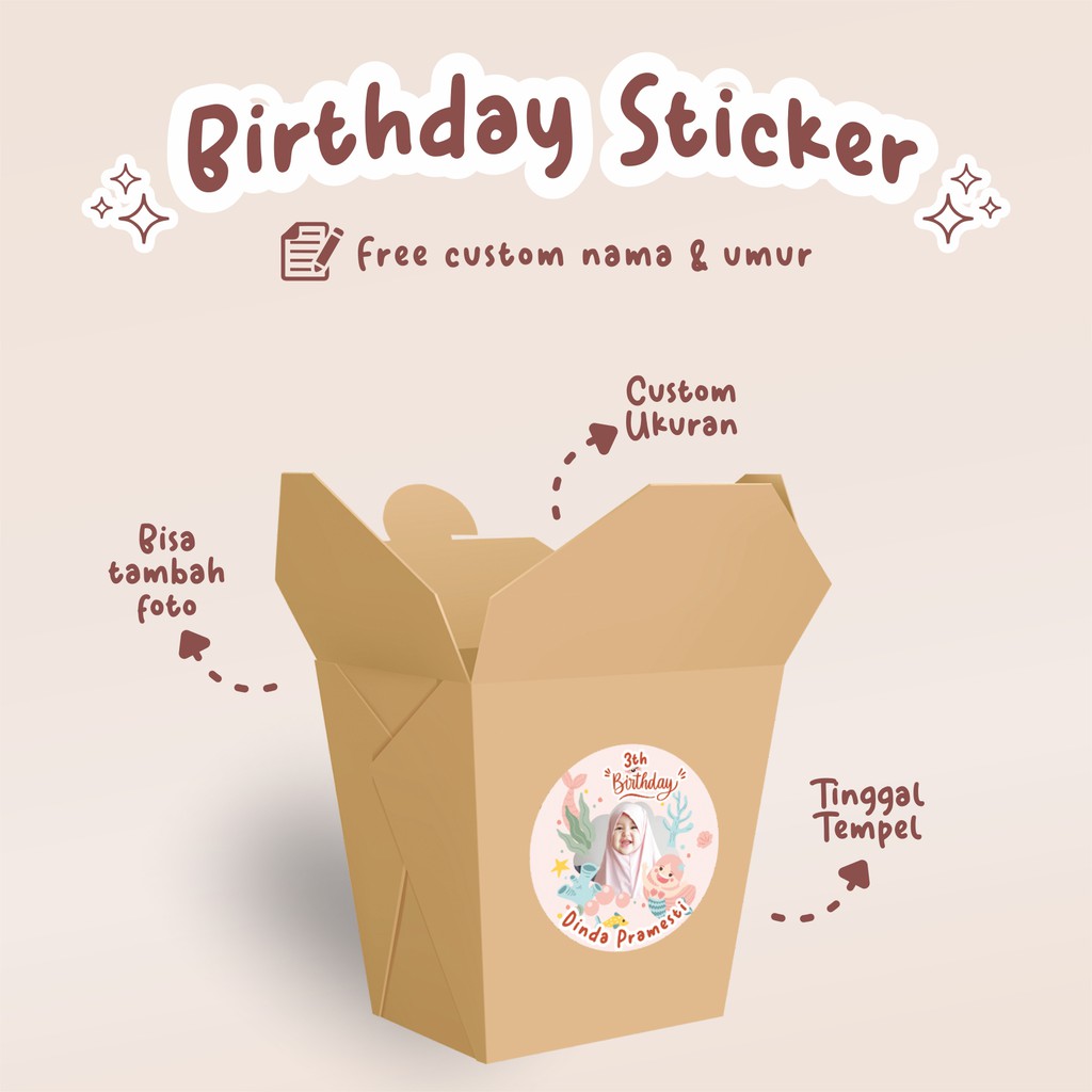 Jual STIKER LABEL ULANG TAHUN - STICKER LABEL ULTAH CUSTOM | Shopee ...