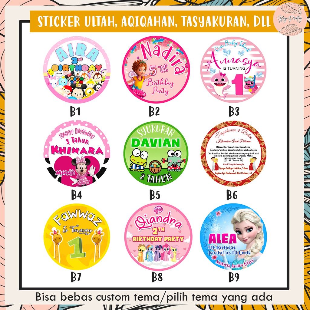 Jual Sticker Ultah / Sticker Nasi Kotak / Sticker Bento custom murah ...