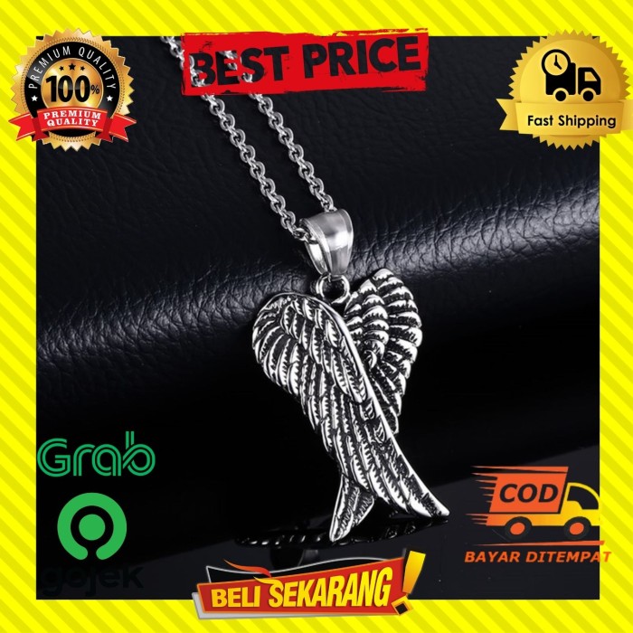 Jual KALUNG PRIA TITANIUM RANTAI MODEL SAYAP MALAIKAT STAINLESS PREMIUM ...