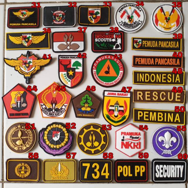 Jual patch rubber LOGO EMBLEM/tempelan karet /topi/kaos/tas/tactical ...