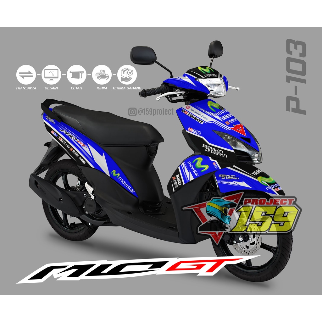 Jual Sticker Decal Mio GT - Project 103 Movistar Yamaha Livery | Shopee ...