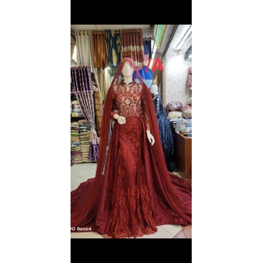 Jual Span mewah gaun pengantin ekor panjang | Shopee Indonesia