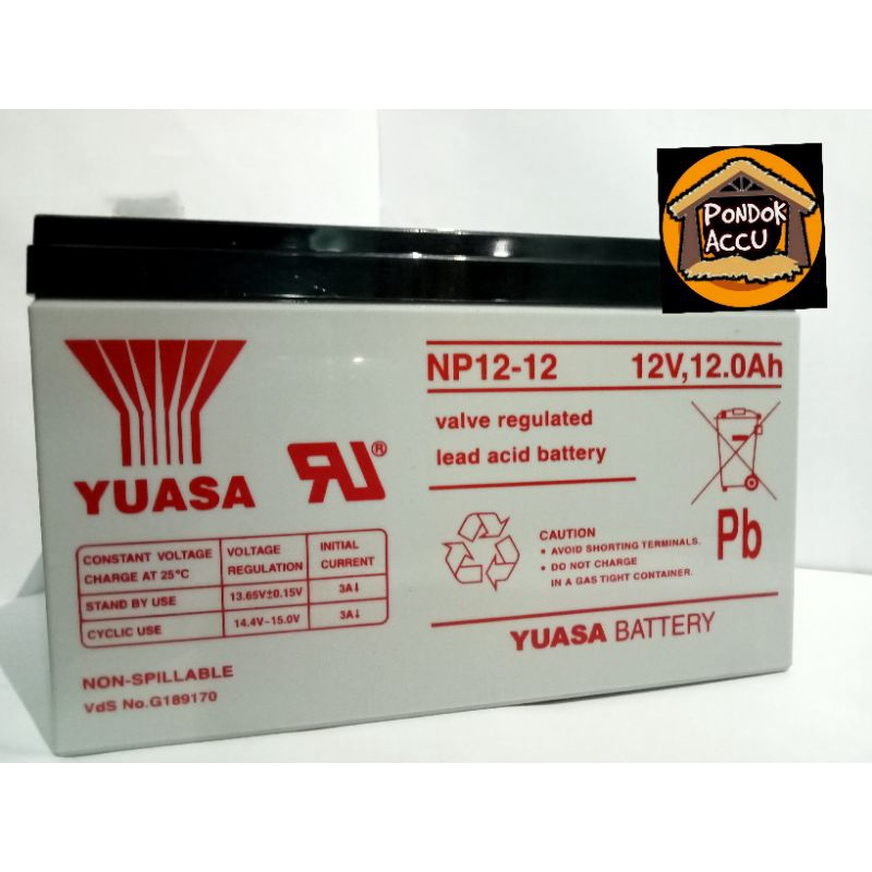 Jual Aki ups 12v 12ah. Yuasa NP 12 12. aki vrla. aki lift | Shopee ...