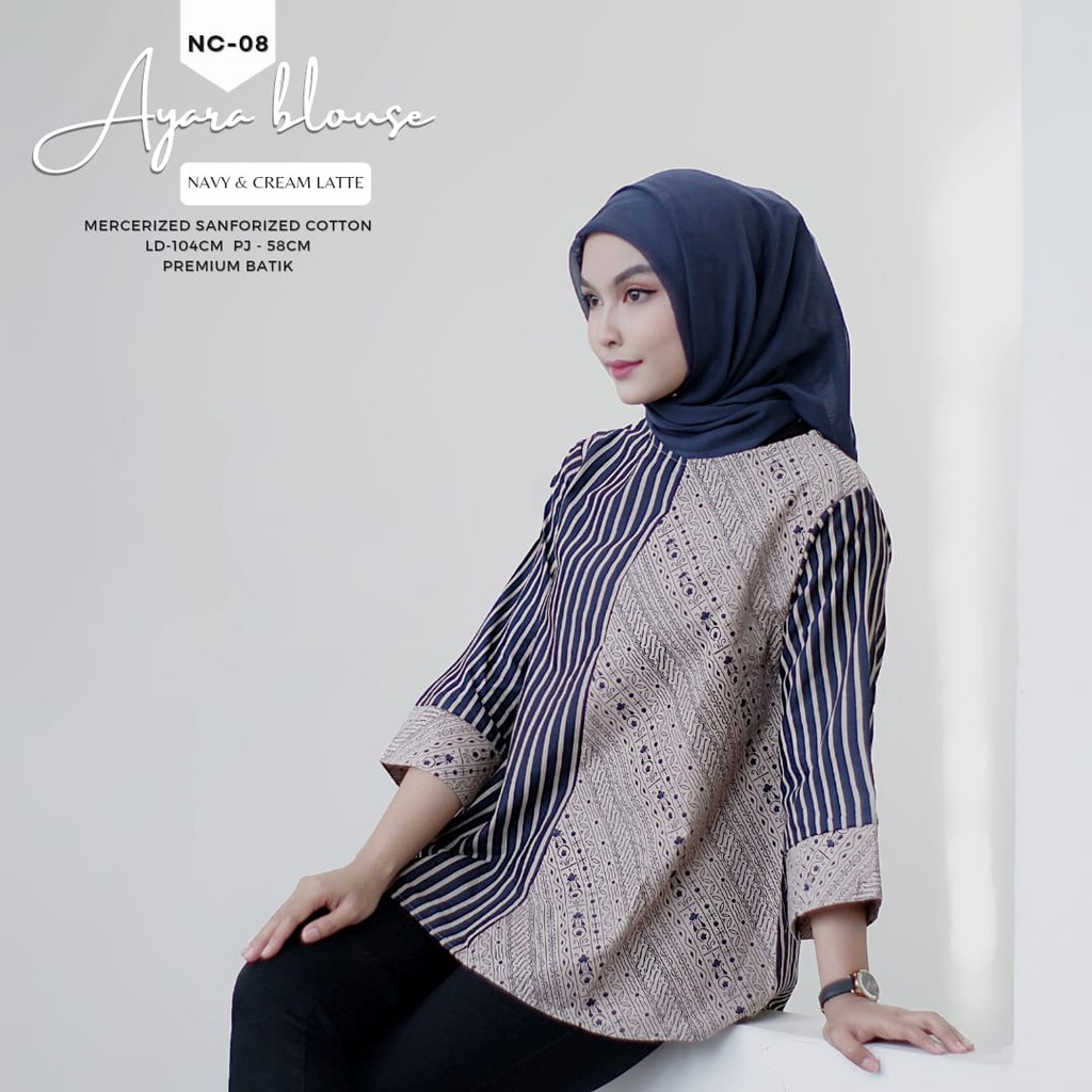 Jual BLOUSE BATIK WANITA BAJU BATIK BLUS BATIK - 01 | Shopee Indonesia