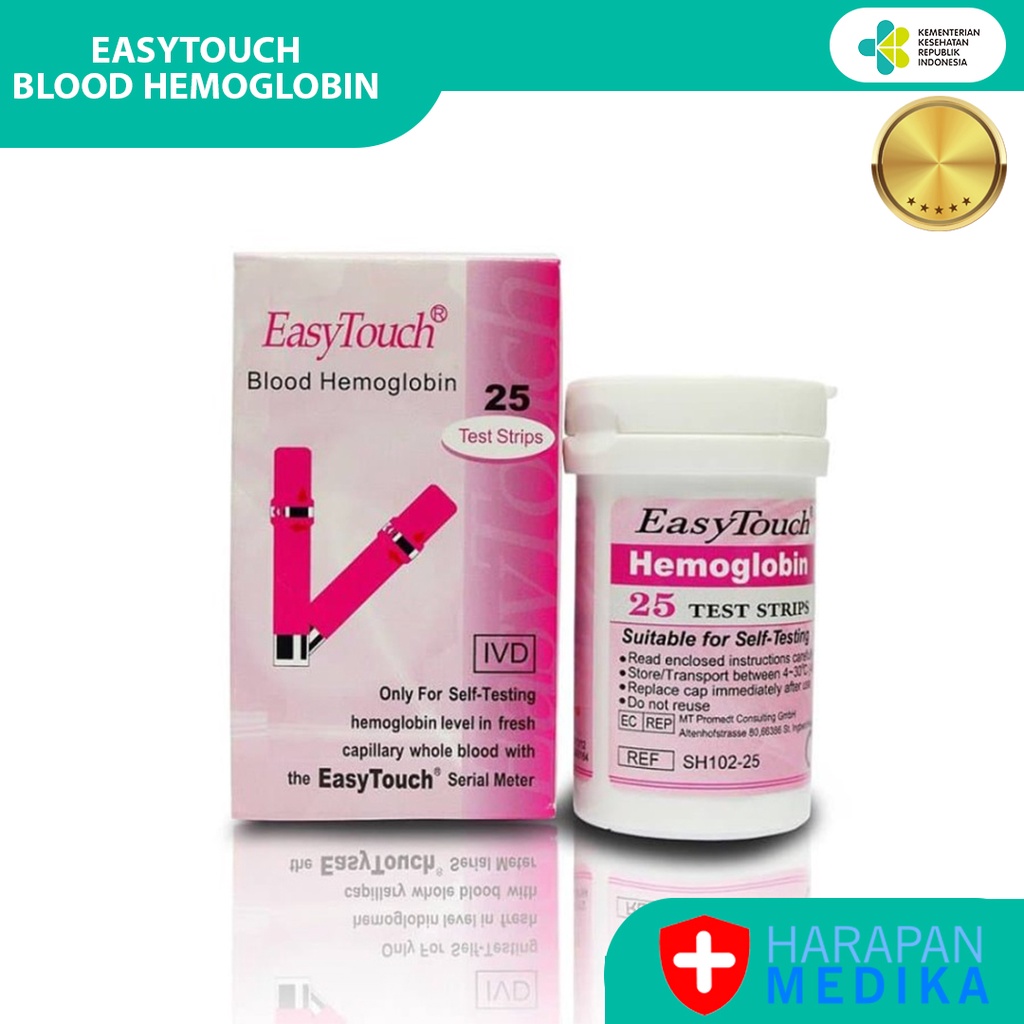 Jual Test Blood Hemoglobin Easy Touch 3 in 1 Test 25 strip | Shopee ...