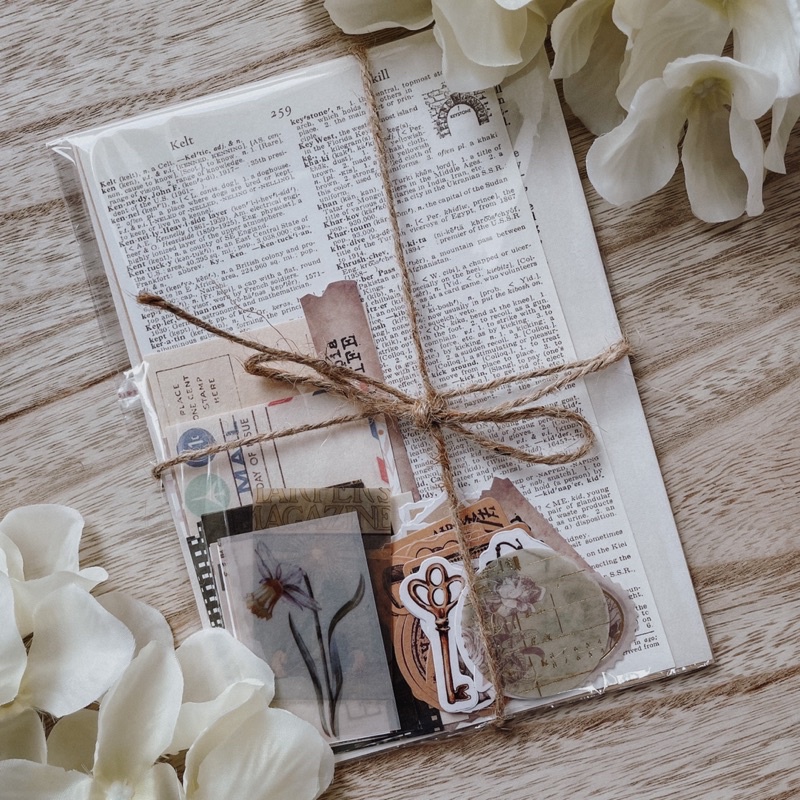 Jual Journal Kit 50++ pcs // Bujo Kit Vintage Journal Aesthetic DIY ...