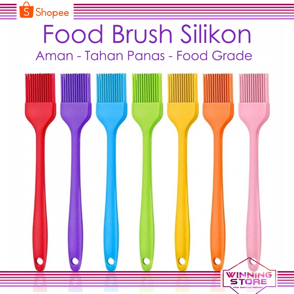 Jual Kuas Silikon Roti BBQ Brush Silicone Cake Mentega Food Grade ...