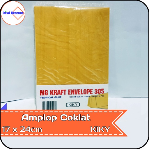 Jual Amplop Coklat Lem MG Kraft Envelope 17 x 24cm KIKY | Shopee Indonesia