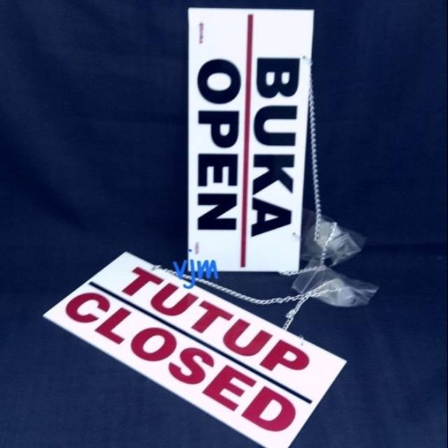 Jual Sign label buka tutup plat acrylic/akrilik sign board open closed ...